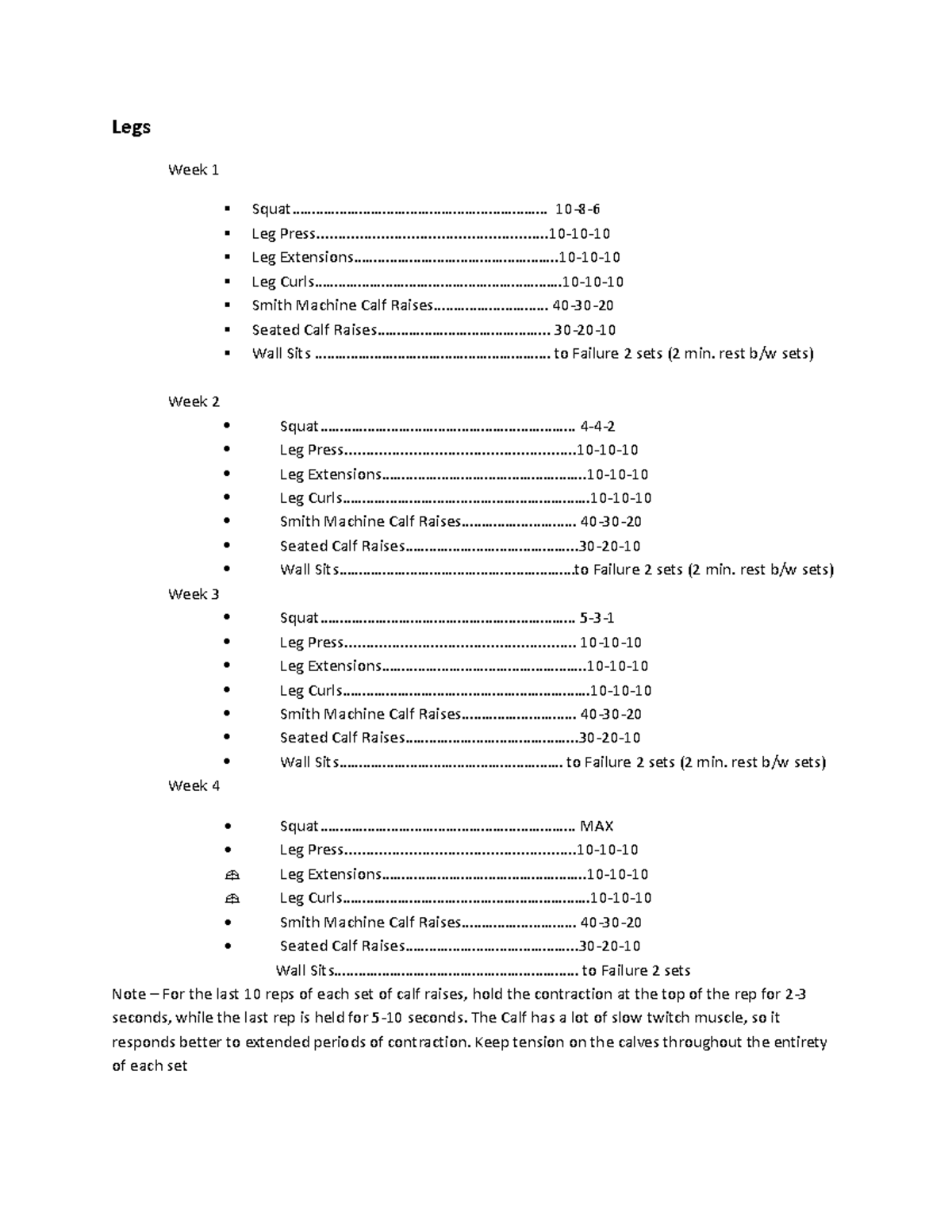 Workout Program - Great food law lab harvard university - Legs seconds ...