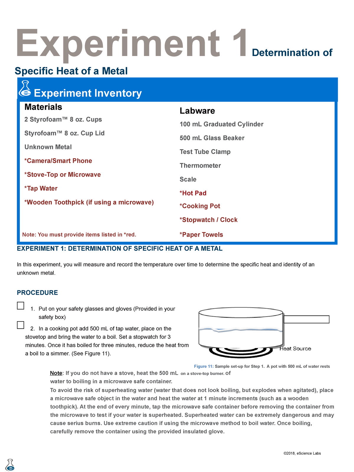 GC 4253 L09 Exp01 Specific Heat Metal - Experiment 1Determination of ...