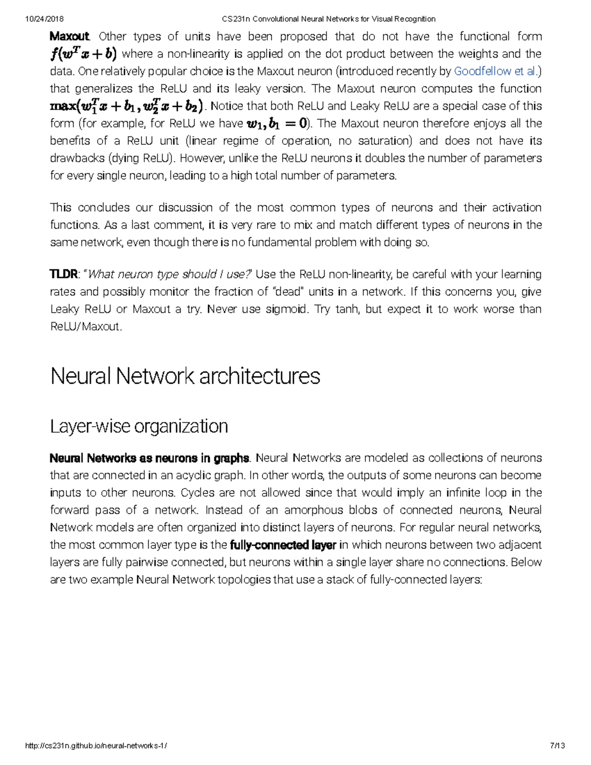 9.a Handout-1-NN Arch + Representation Power + Layer Sizes - Maxout ...