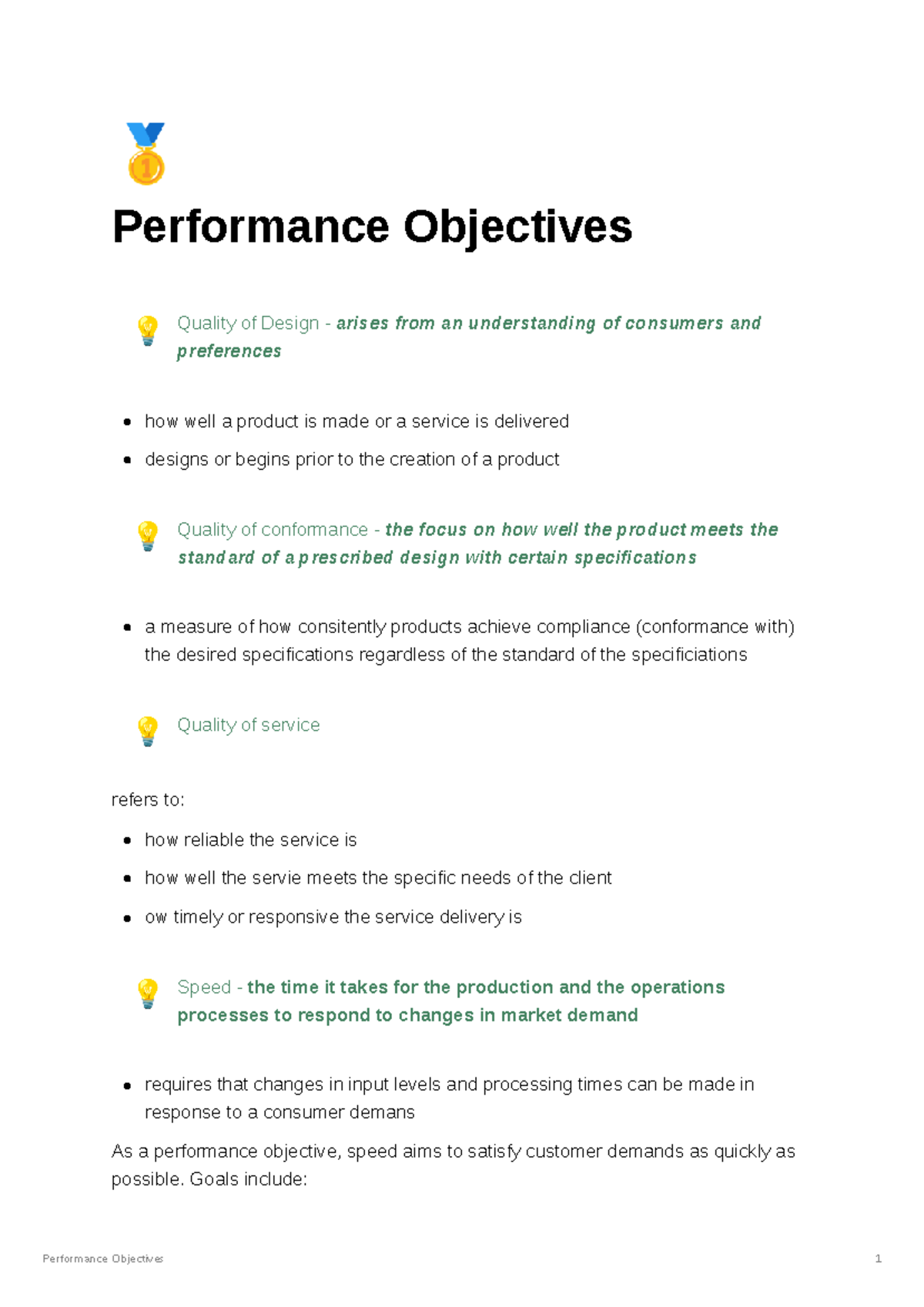 Operations : Performance Objectives - Performance Objectives 1 🥇 ...