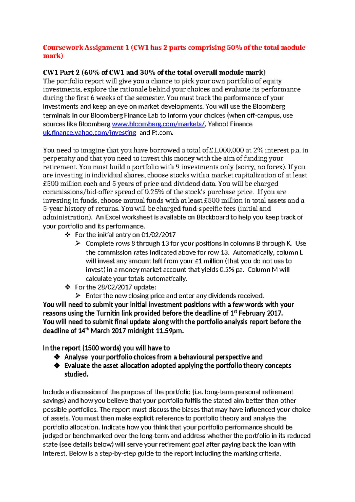 2069073 1950004106 CW1 - Coursework Assignment 1 (CW1 has 2 parts ...