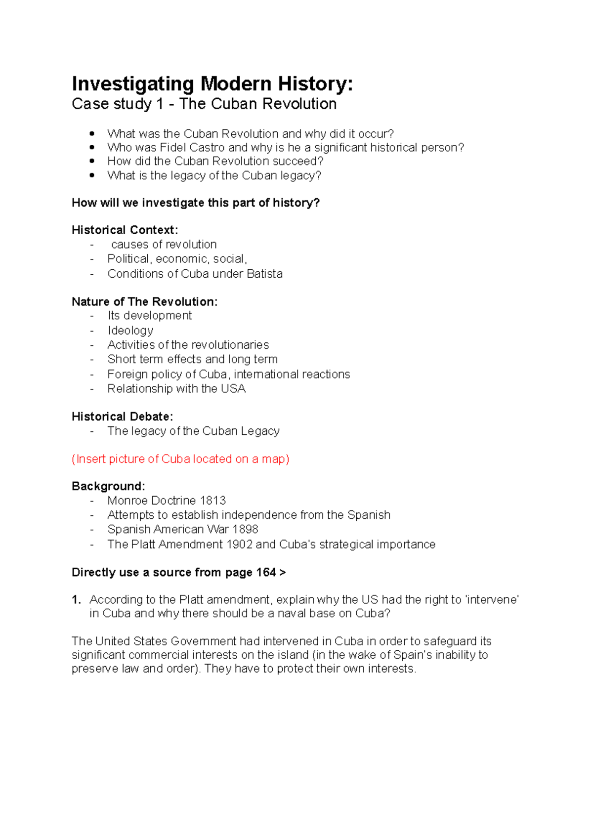 Investigating Modern History - the cuban revolution - Investigating ...