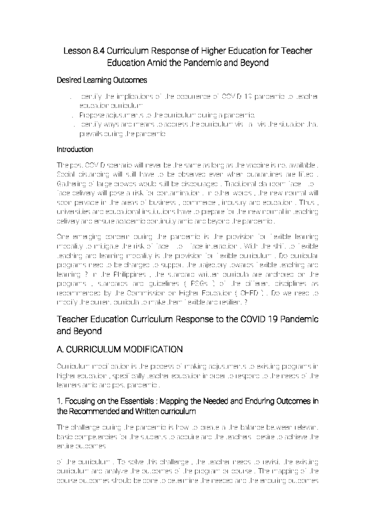 Lesson 8.4 Curr-WPS Office - Lesson 8 Curriculum Response of Higher ...