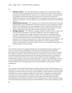 QBM2 TASK 2 RISK Analysis - D081 - WGU - Studocu