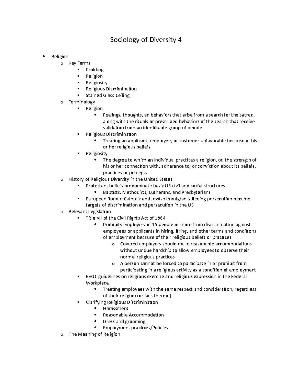 Sociology of Diversity 4 - o Bona Fide Occupational Qualification (BFOQ ...