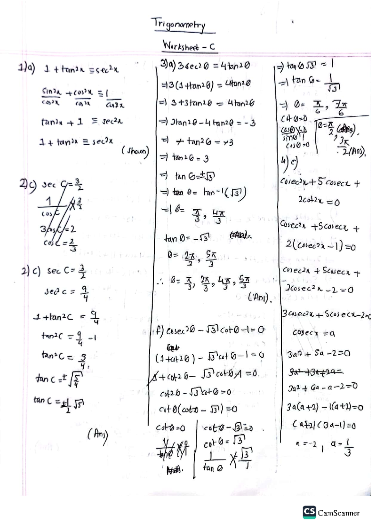 Trigonometry Aniqa 3141 - Studocu
