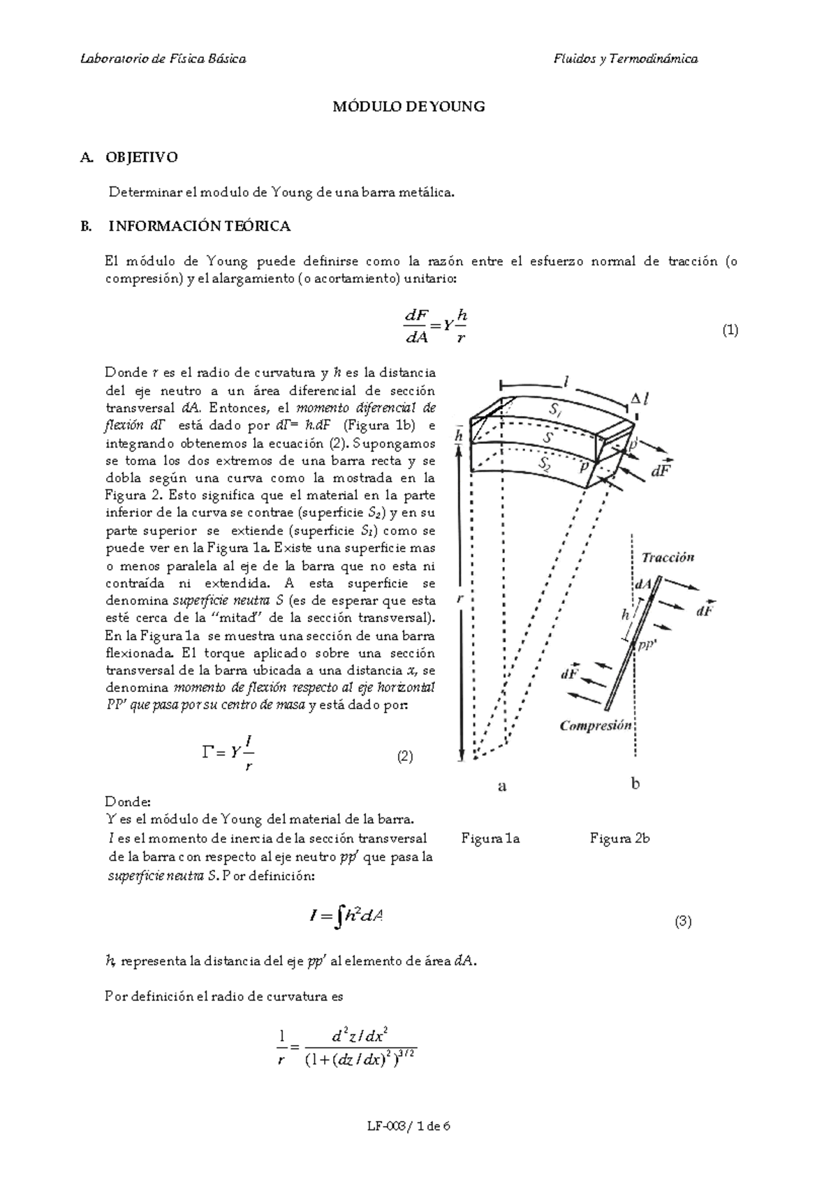 LF-003 modulo de Young - MÓDULO DE YOUNG A. OBJETIVO Determinar el ...