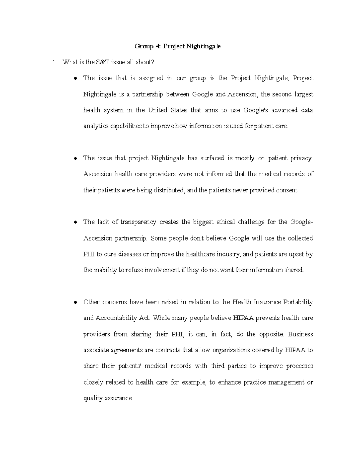 Group 4 Project Nightingale - Science, Technology and Society - Mapúa ...