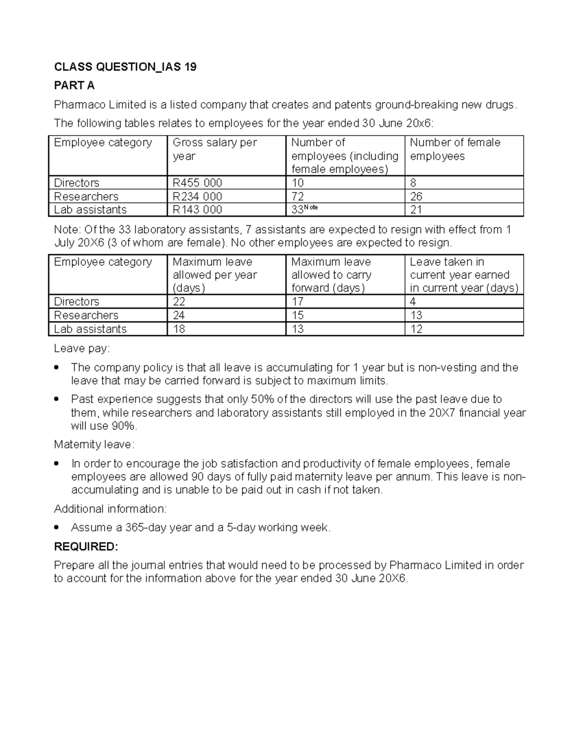 05. Module 13 IAS 19 Employee benefits (Class question - Q) - CLASS ...