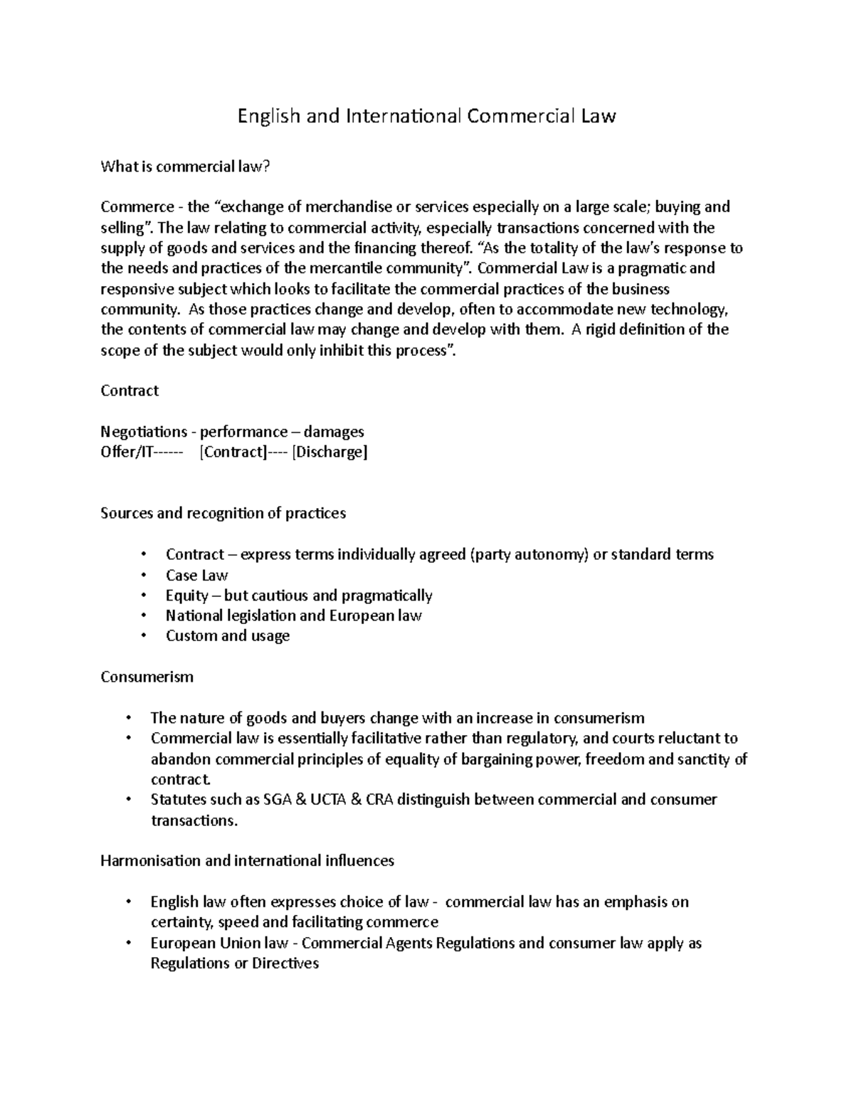 1 English and International Commercial Law - The law relating to ...