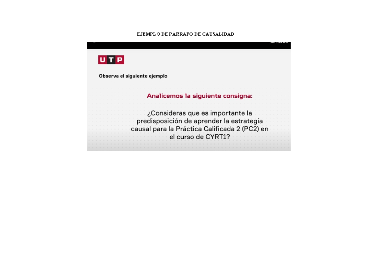 Pasos Y Ejemplo DE Párrafo DE Causalidad - Comprensión y redacción de ...