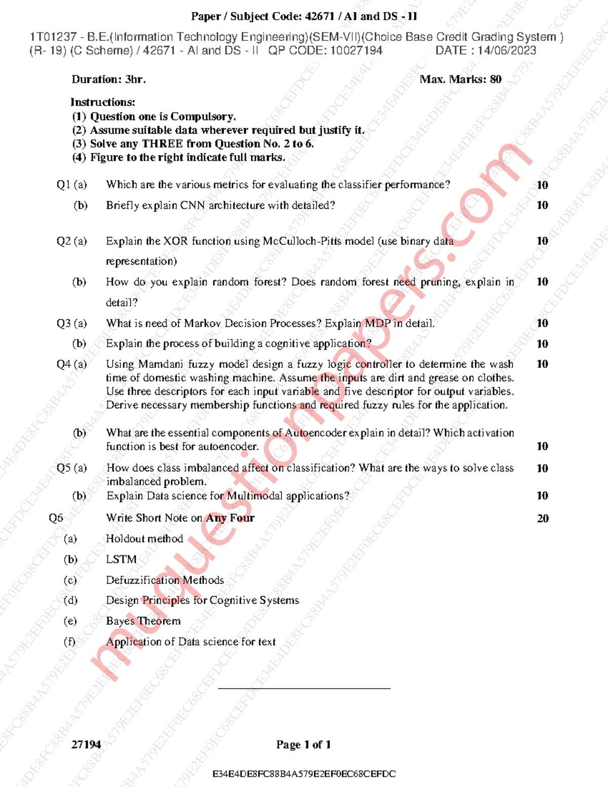 Be information-technology semester-7 2023 may ai-and-ds-ii-rev-2019-c-scheme - 27194 Page 1 of 1 ...