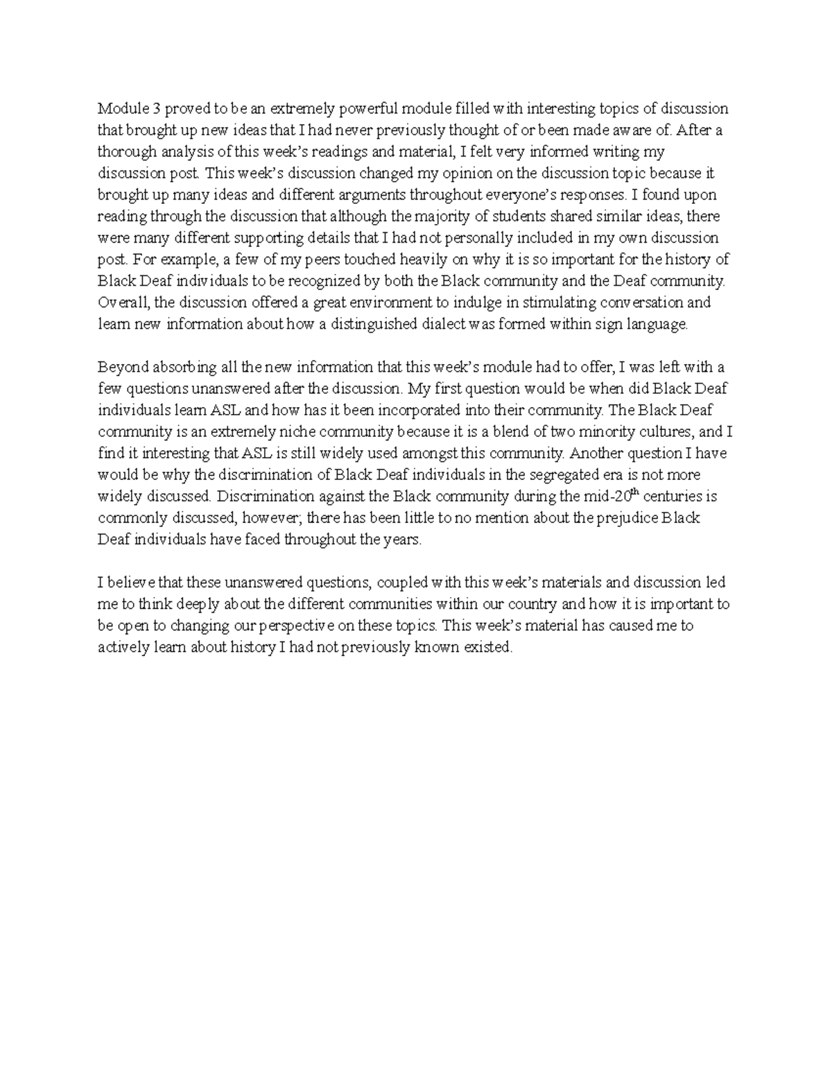 Module 3 Reflection Study Guide - Module 3 proved to be an extremely ...