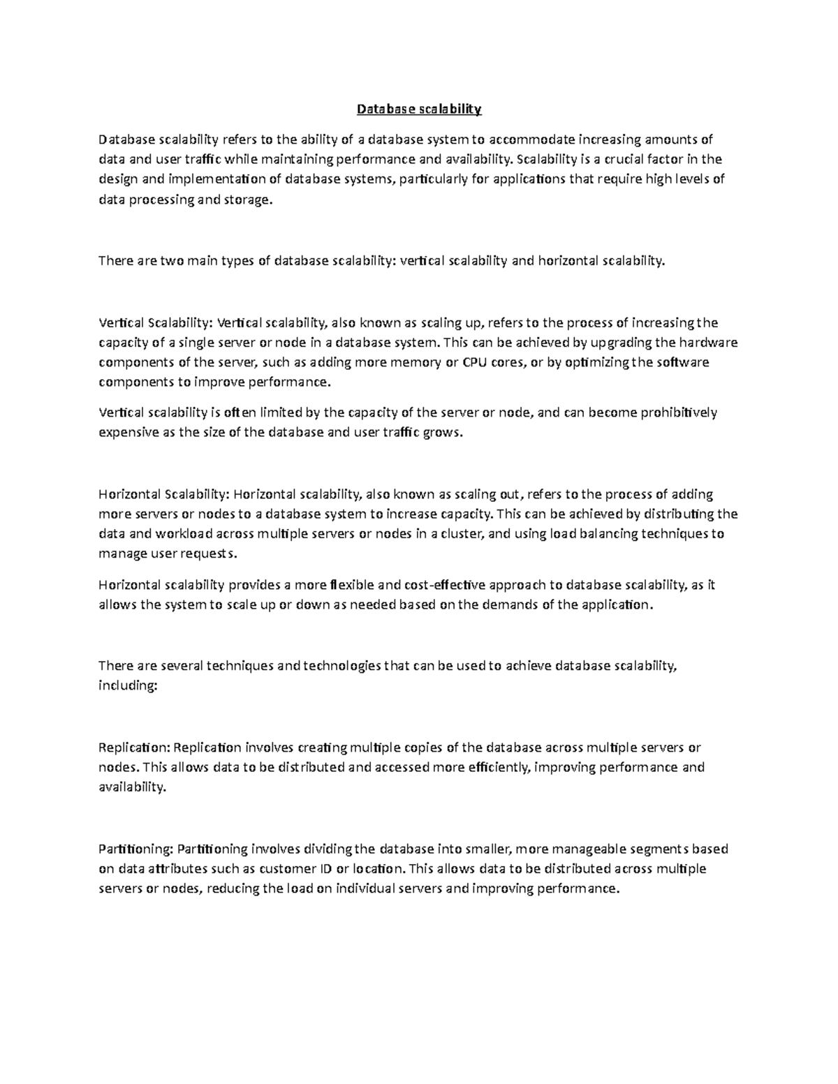 Database scalability - Database scalability Database scalability refers ...