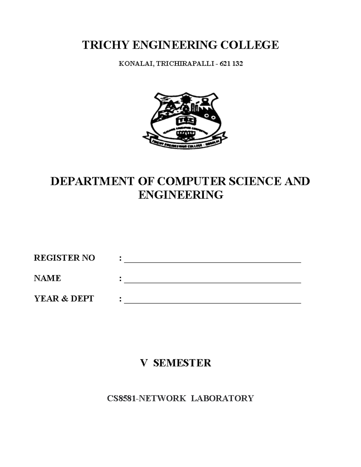 Network - TRICHY ENGINEERING COLLEGE KONALAI, TRICHIRAPALLI - 621 132 ...