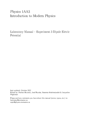 Physics Lab 1aa3 document - lab 1 - only the document - At Home ...