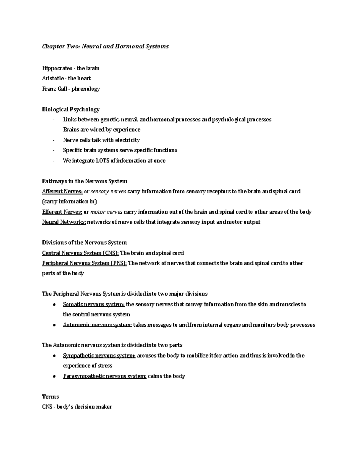 General Psych C2 - Lecutre notes for PSY100 Chapter 2, professor Grubb ...