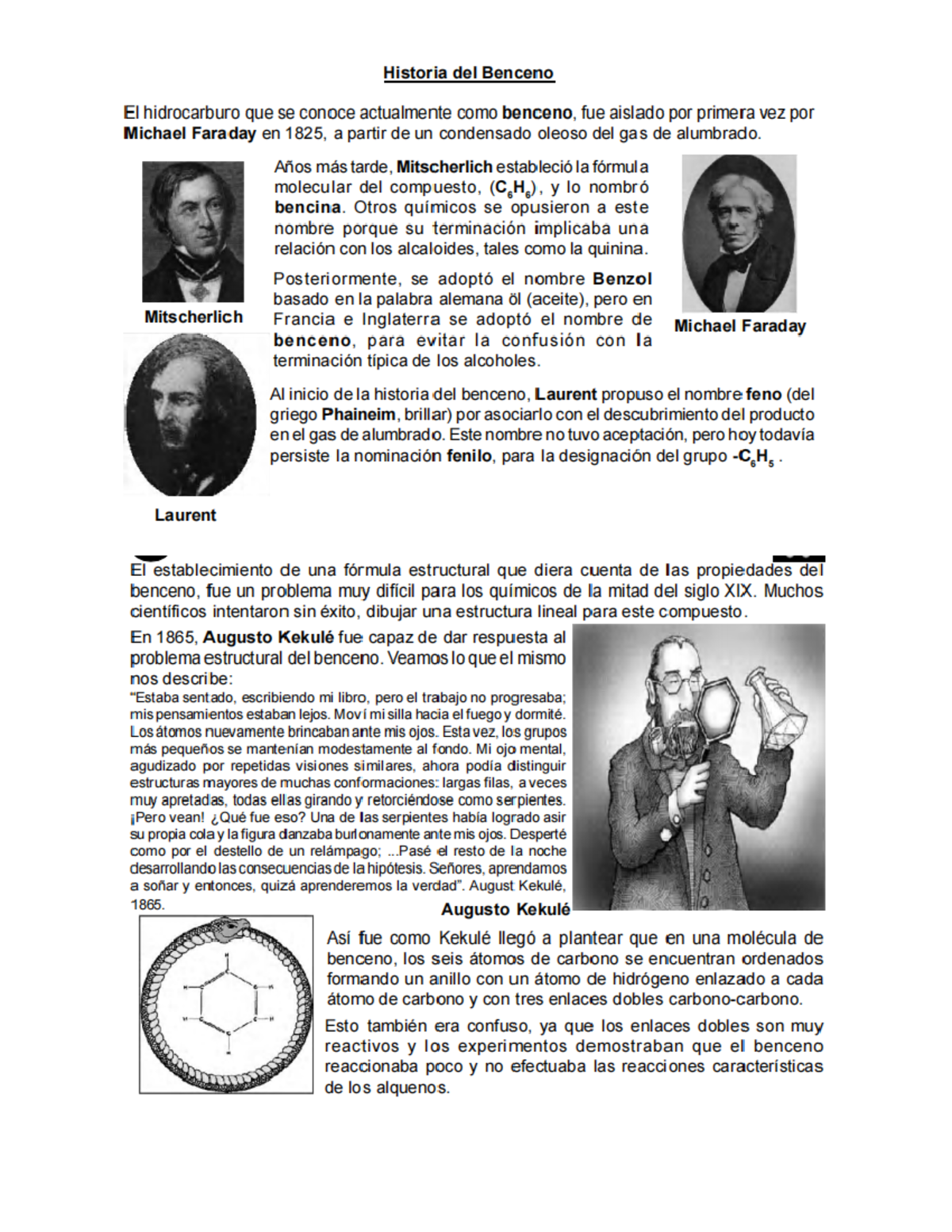 Benceno - Años más tarde, Mitscherlich estableció la fórmula molecular ...