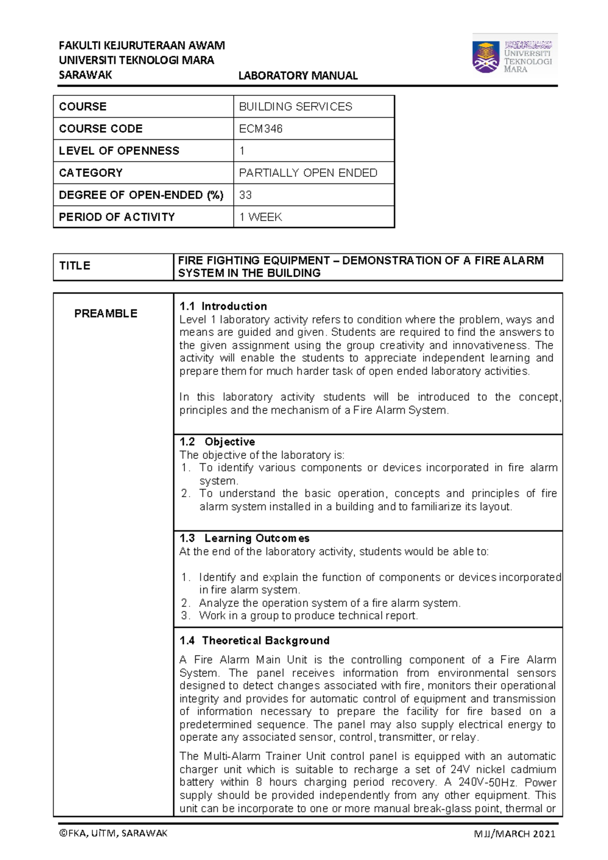 06LAB 6 Level 1 BS Lab Fire Fighting Equipment - Demonstration of a ...