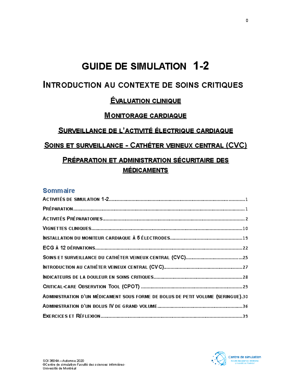 Guide de simulation - Activités de simulation 1 et 2 - GUIDE DE SIMULATION 1- INTRODUCTION AU ...