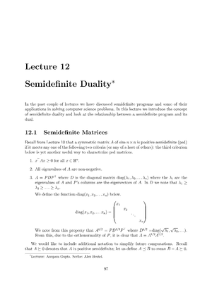 Lecture-7 Duality Applications (Part-II) - Linear Algebra - Studocu