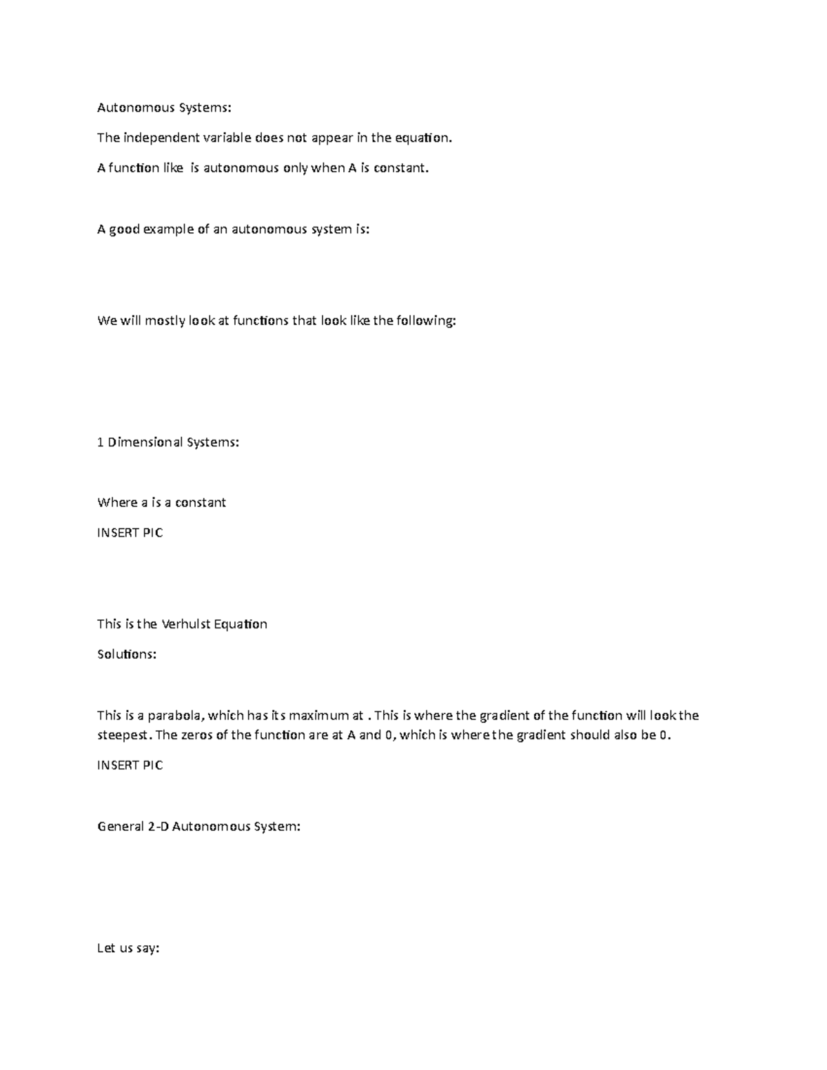 Autonomous Systems - Autonomous Systems: The independent variable does ...