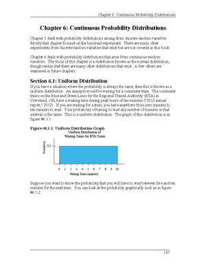 C06 continuous - chapter 6 - CHAPTER 6 SOME CONTINUOUS PROBABILITY DISTRIBUTIONS Recall that a ...