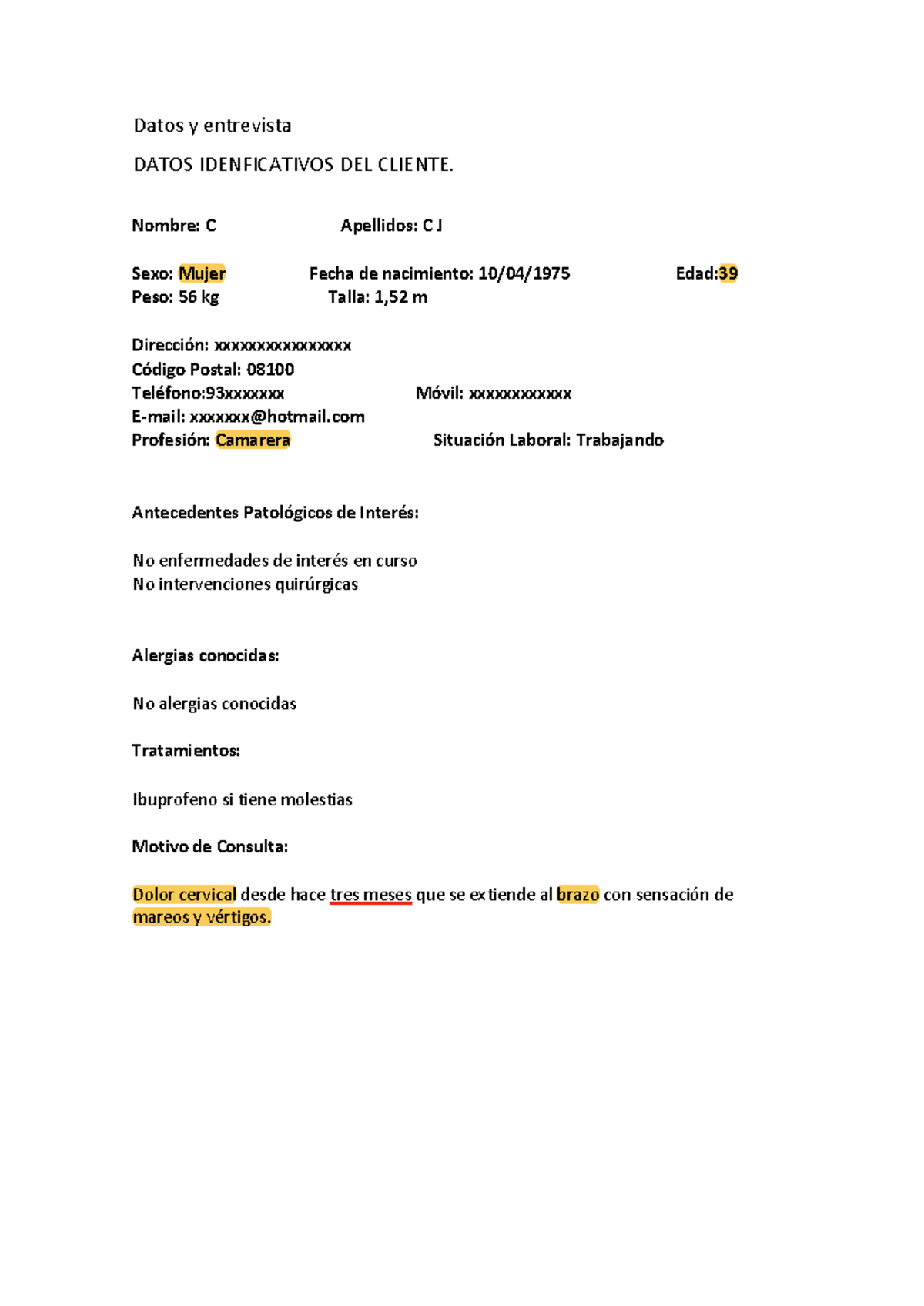 Datos y entrevista-2 - entrevista para realizar el caso - Datos y ...