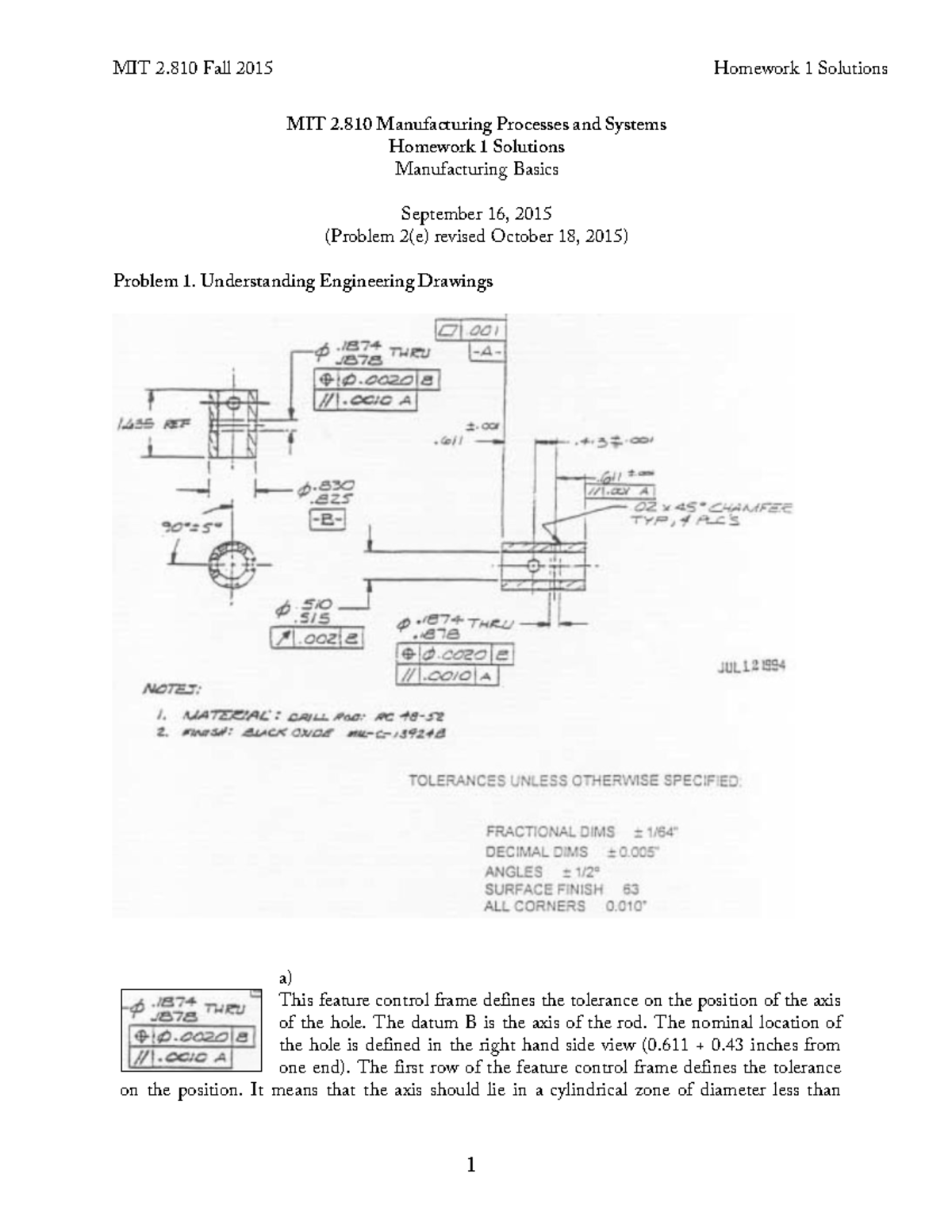 Hw1 basics solutions 2015 v2 - MIT 2 Manufacturing Processes and ...