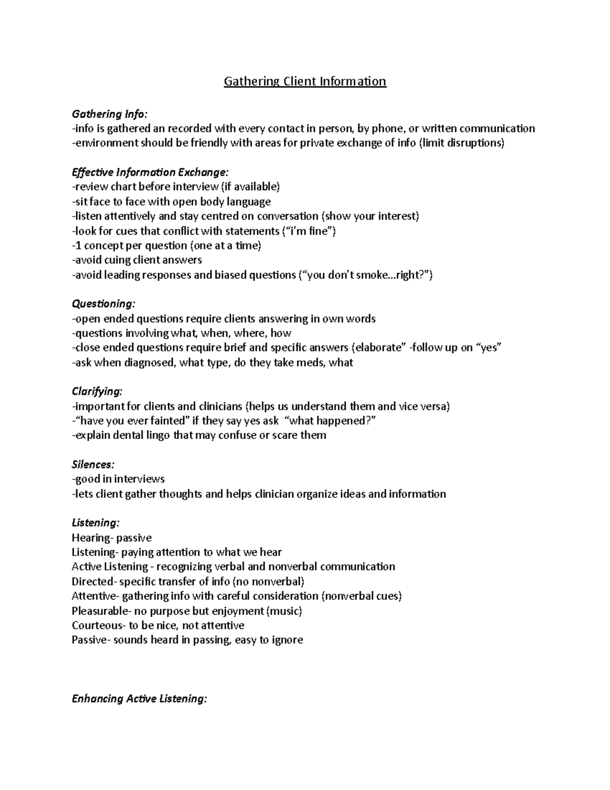 Gathering Client Information - Gathering Client Information Gathering ...