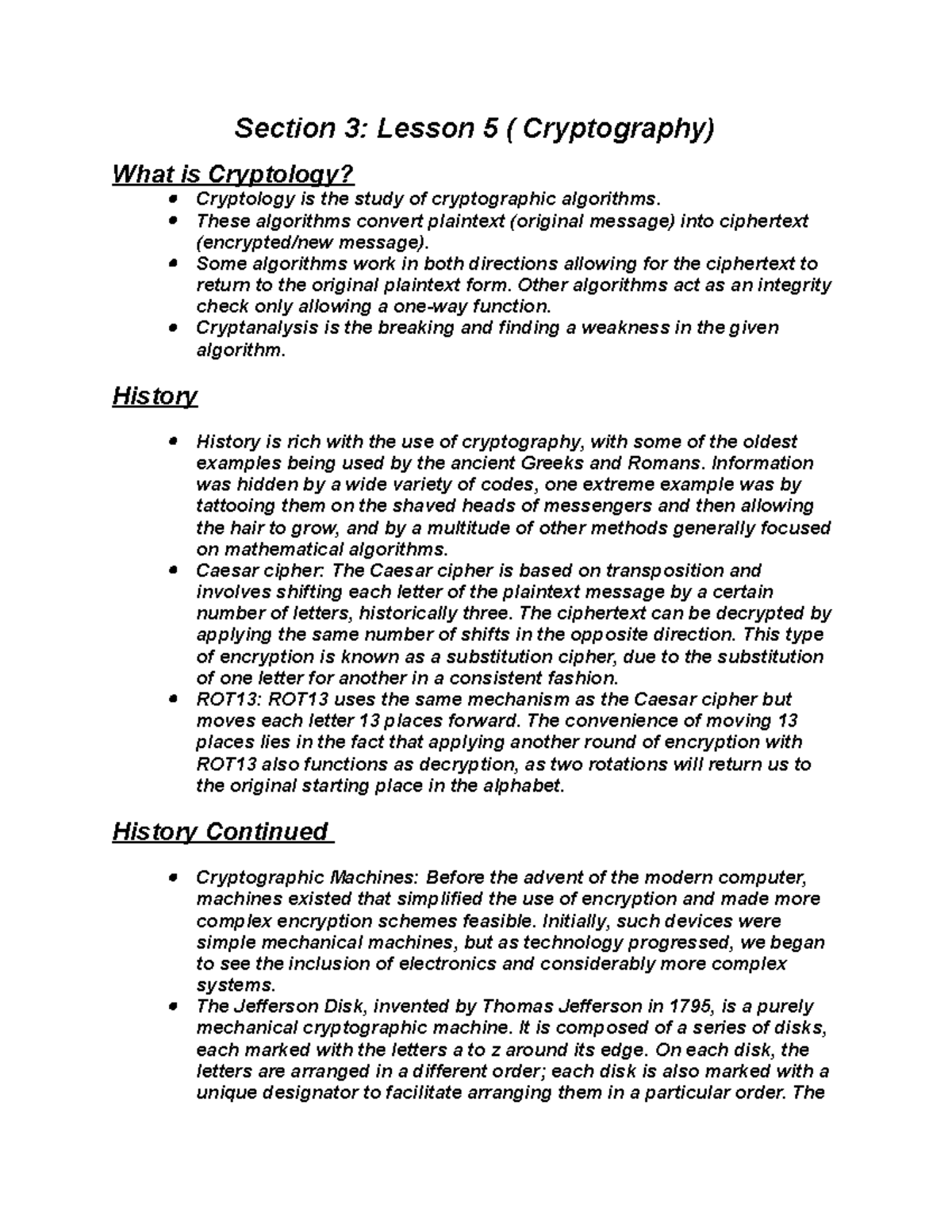 Section 3 (Auditing, Cryptography, and Legal Issues) - Section 3 ...
