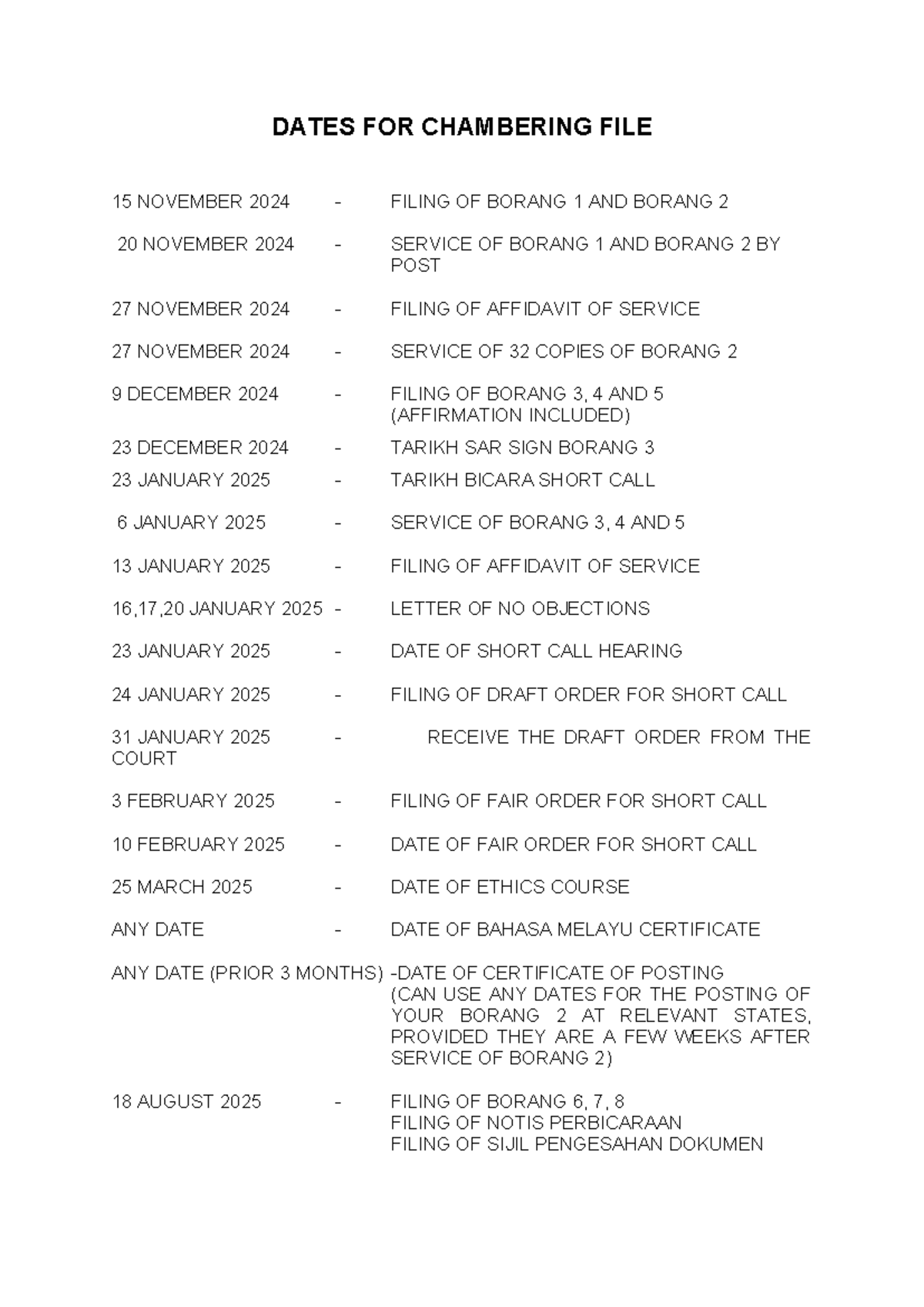 Dates FOR Chambering FILE 8G 2024 - DATES FOR CHAMBERING FILE 15 ...