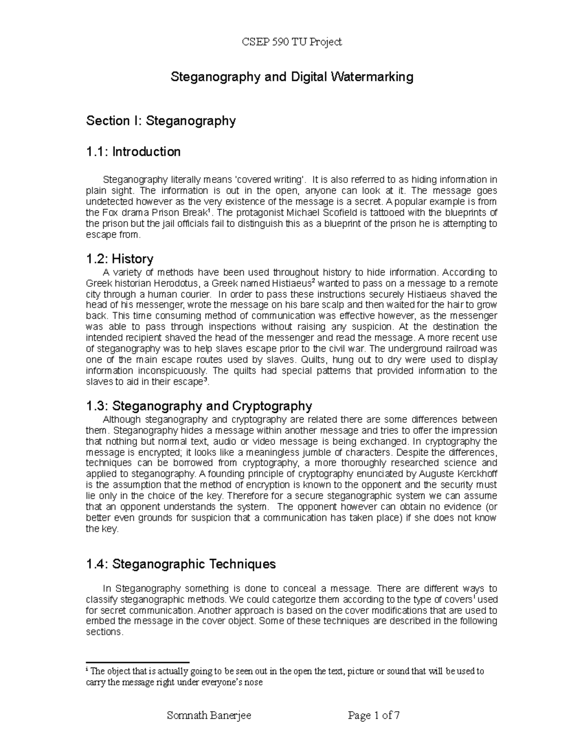 Banerjee - Sample - Steganography and Digital Watermarking Section I ...