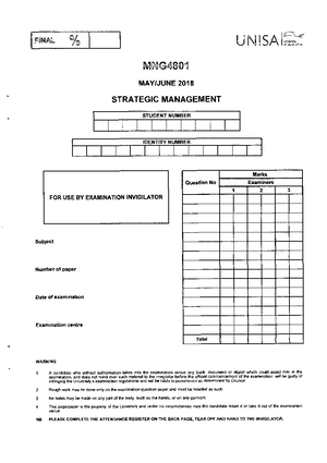 Mng3701 study guide - © 2019 University of South Africa All rights ...