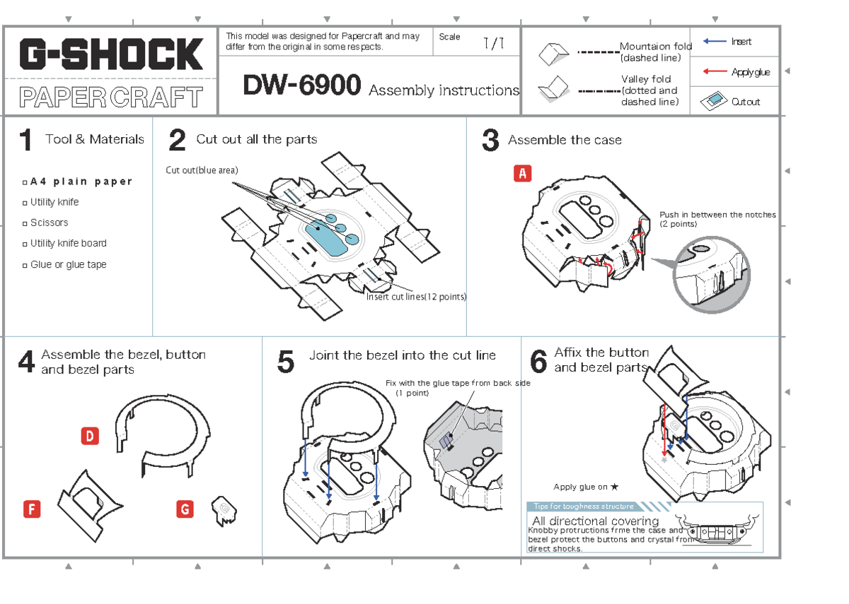 G- Papercraft Assembly Instructions DW-6900 - WRIT3000 - DW- 6900 ...
