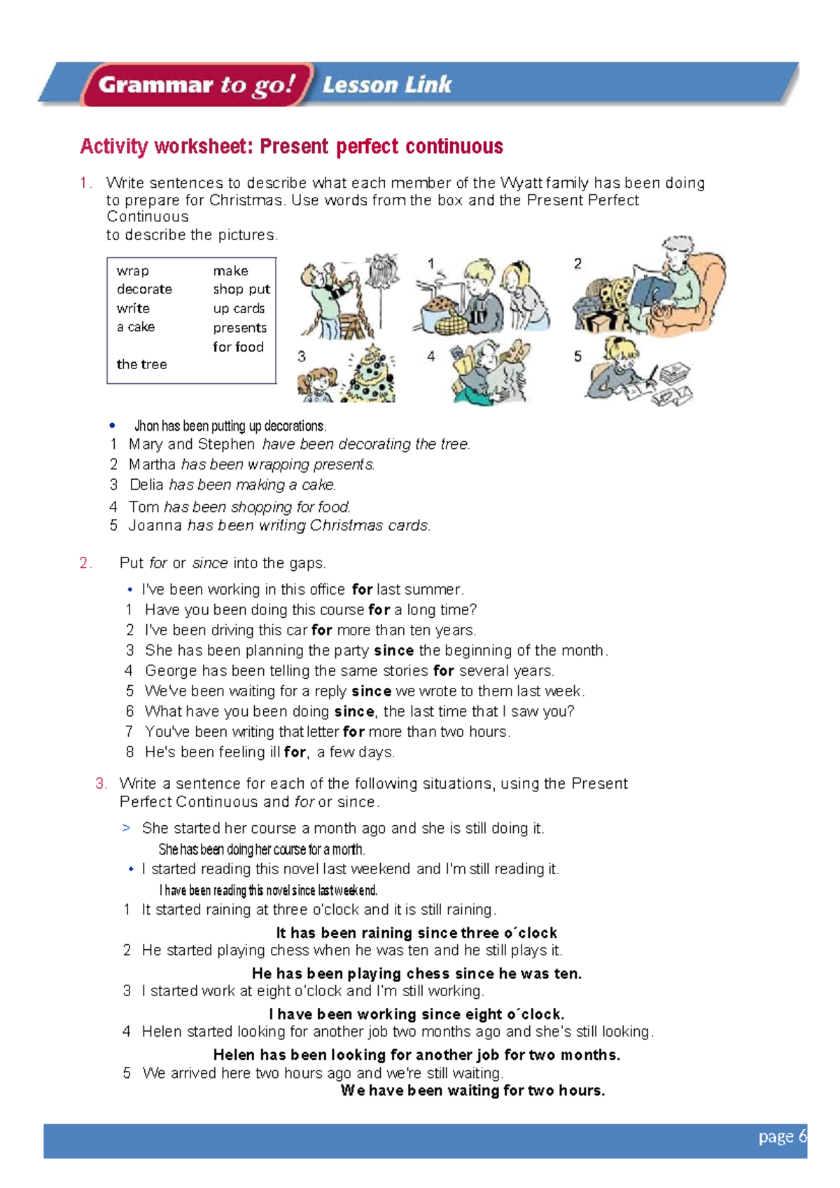 Gp 11 present perfect cont phcizagi 35 resuelto - Activity worksheet ...