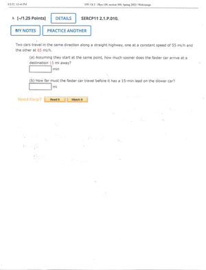 Homework Chapter 1 Page 3 (PHY-150) - PHY-150 - Studocu