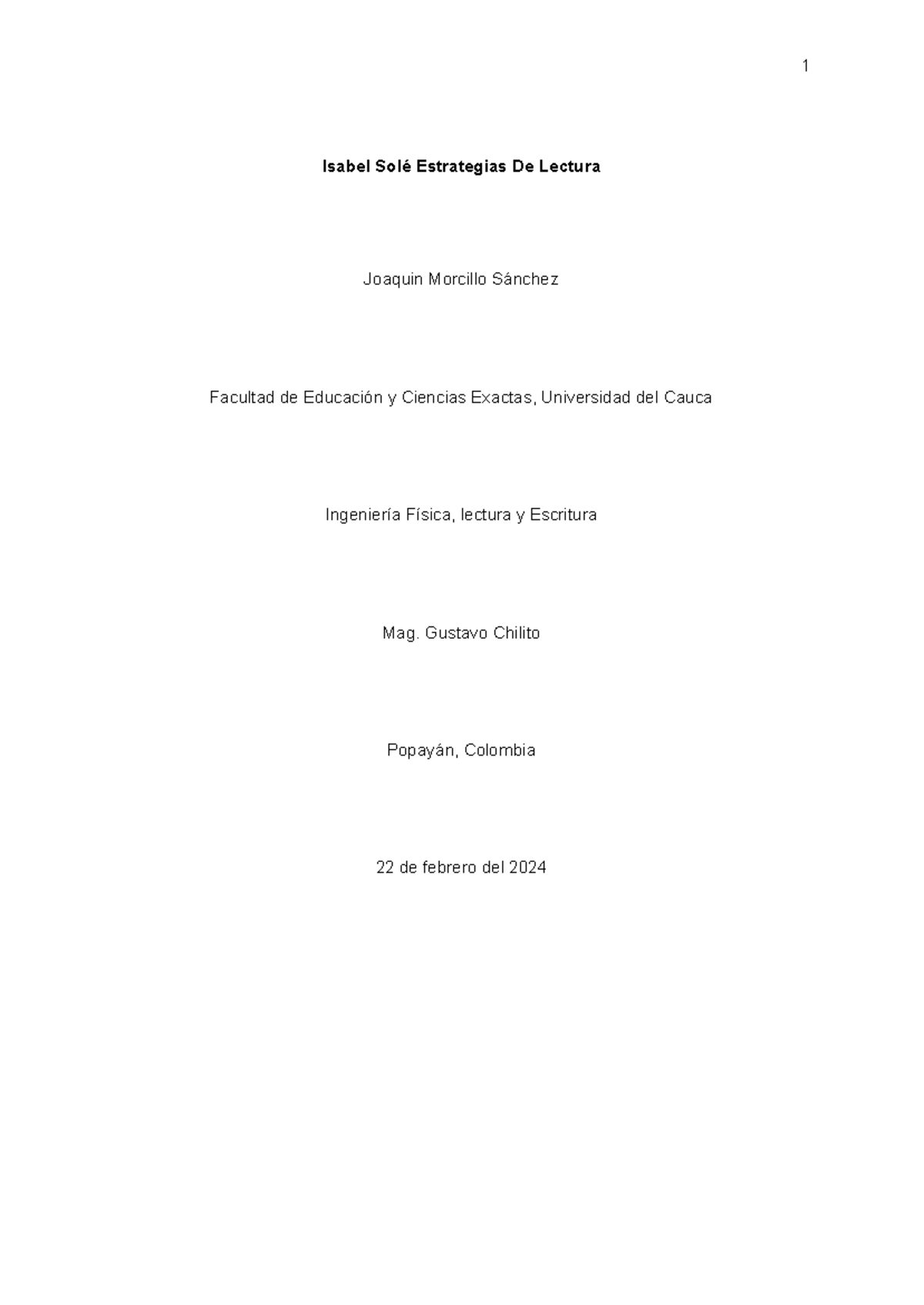 Isabel Solé Estrategias De Lectura - 1 Isabel Solé Estrategias De ...