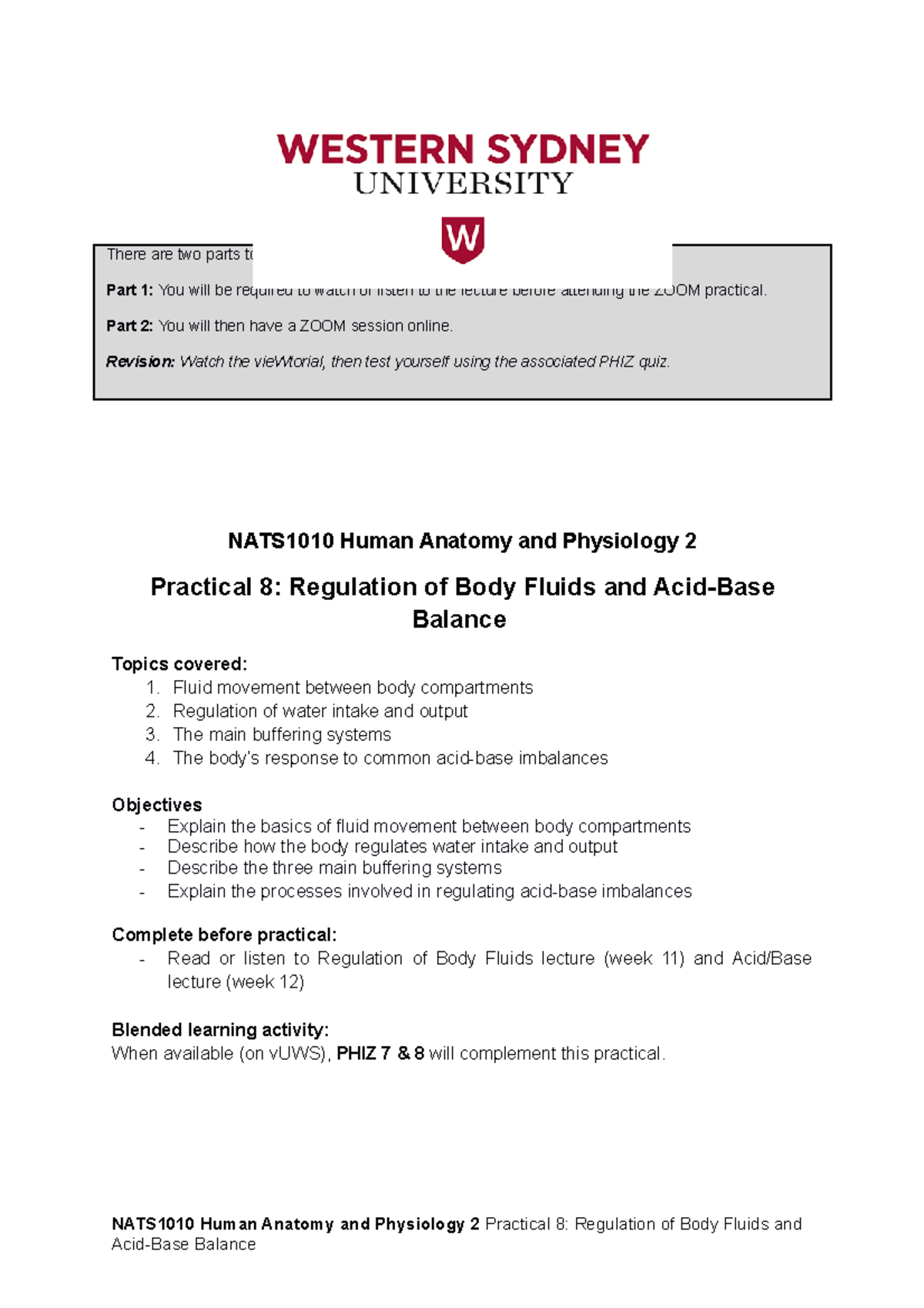 Practical 8 Fluid Acid Base (student) - There are two parts to this ...