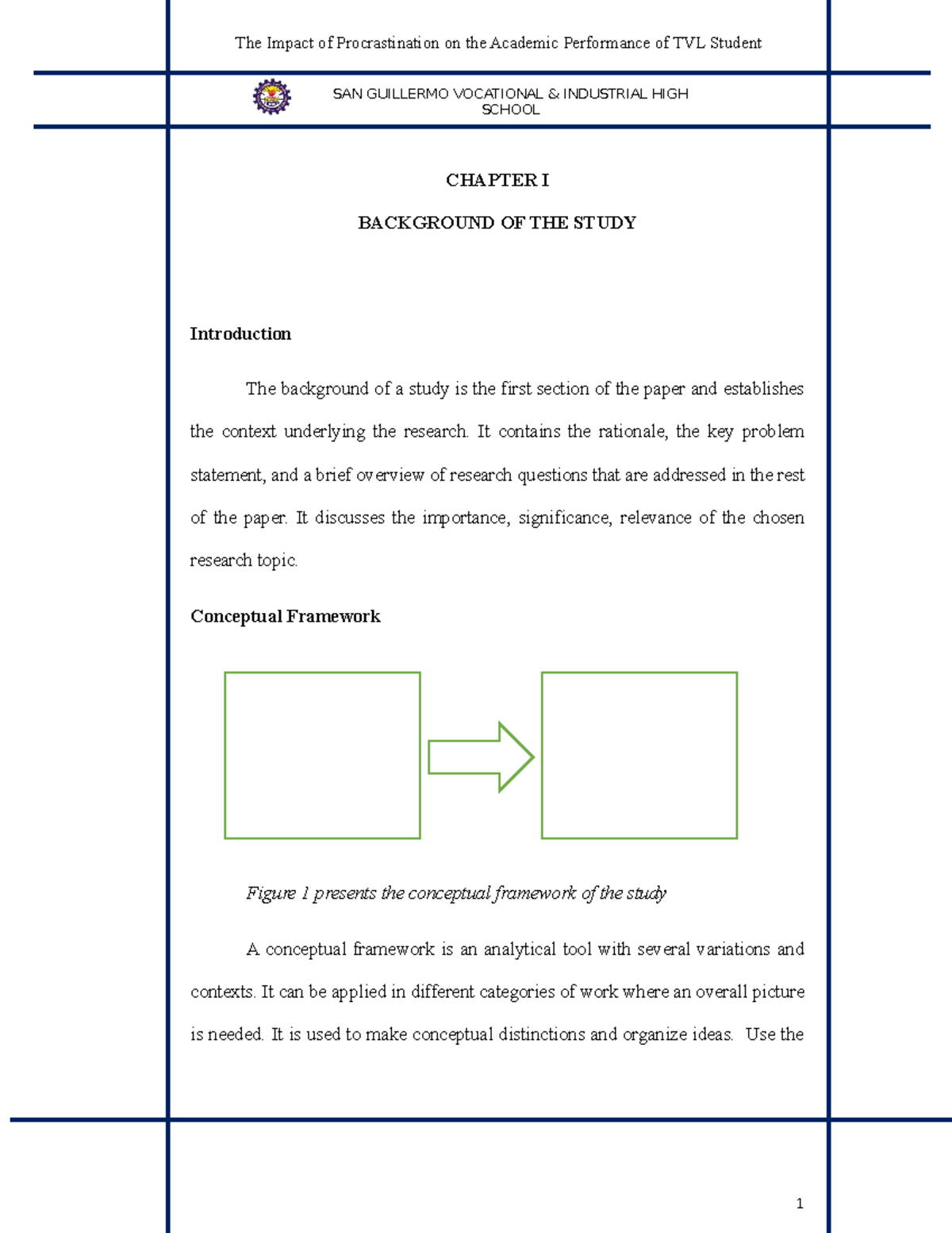 Research Proposal Template Sgvihs-1 - CHAPTER I BACKGROUND OF THE STUDY ...