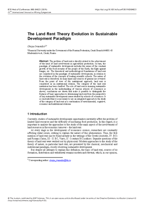 Article 49 - Additional materials for land economics. - The magazine of ...