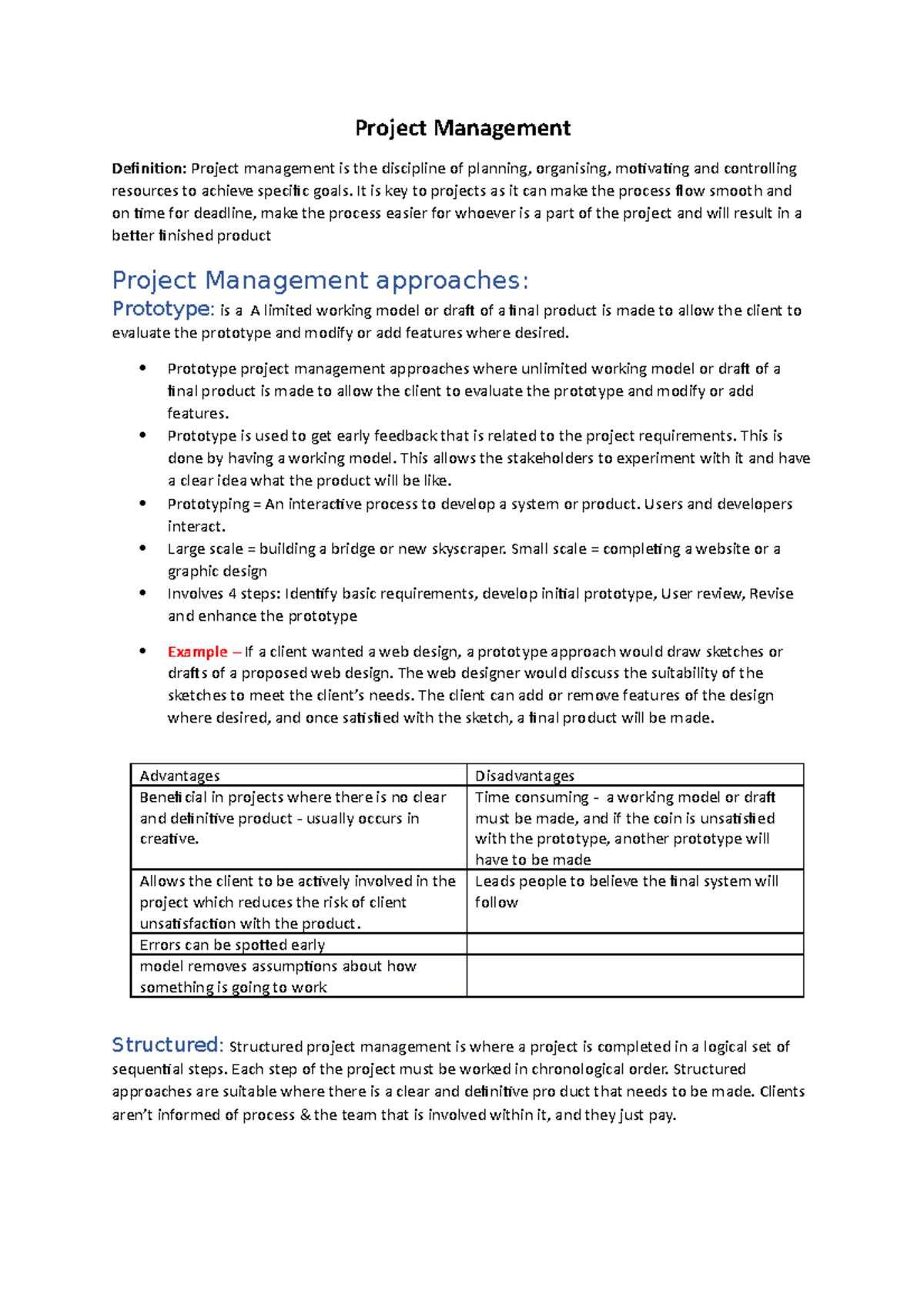 Project Management - ATAR units 3 and 4 - Project Management Definition ...