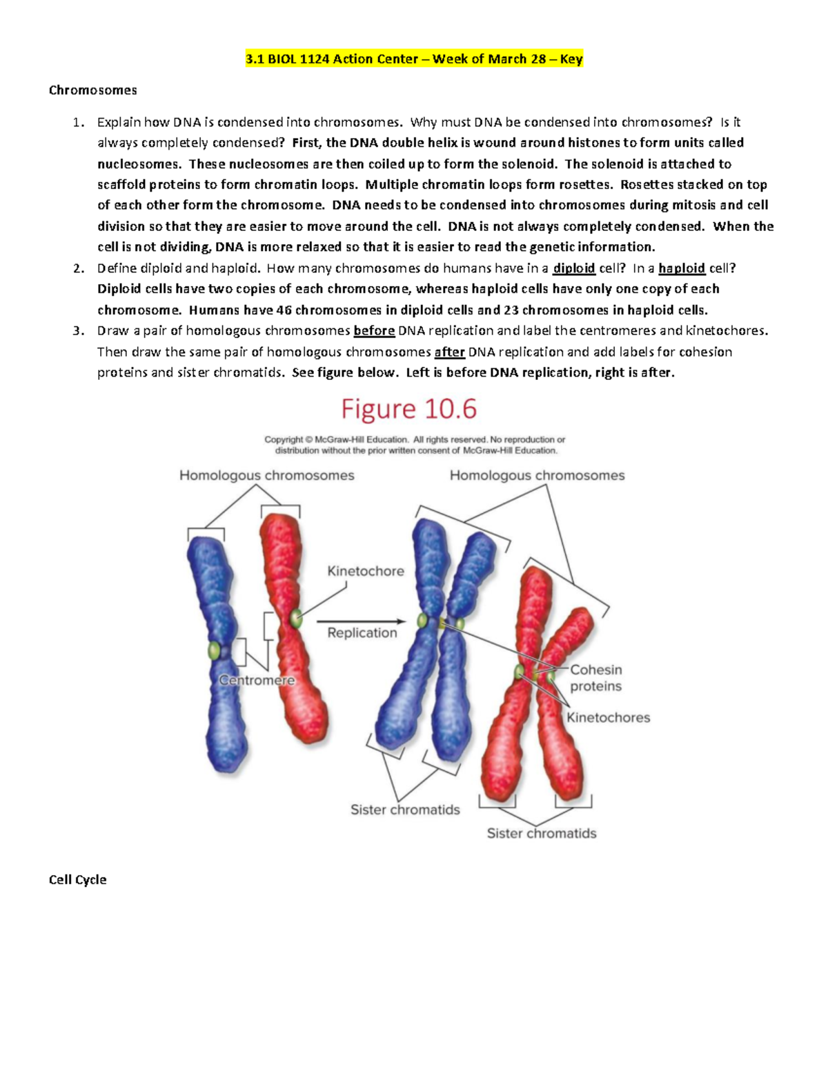 3 - answers to hw - 3 BIOL 1124 Action Center – Week of March 28 – Key ...