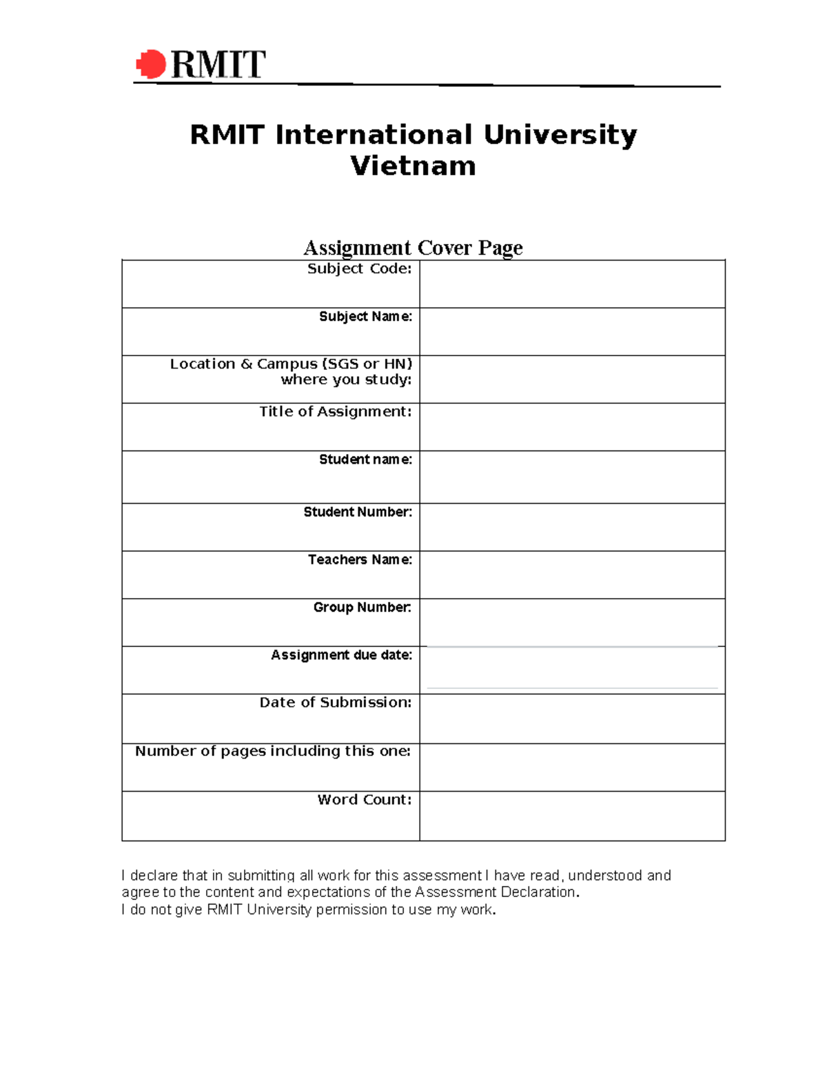 RMIT VN Cover Page 2020 - RMIT International University Vietnam ...