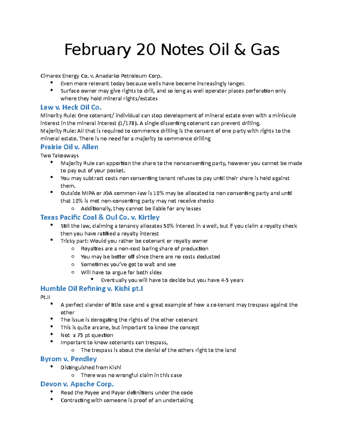 Oil and Gas Ownership Rights and Partition - Studocu