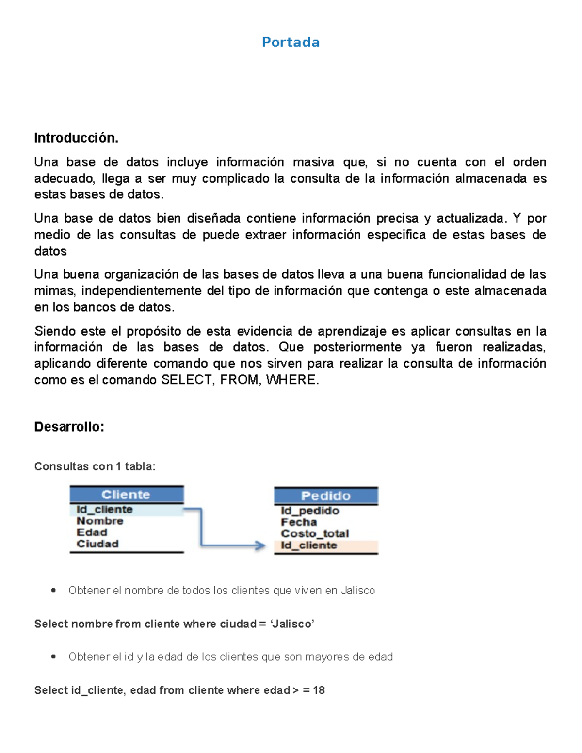 Consultas base de datos - Portada Introducción. Una base de datos ...
