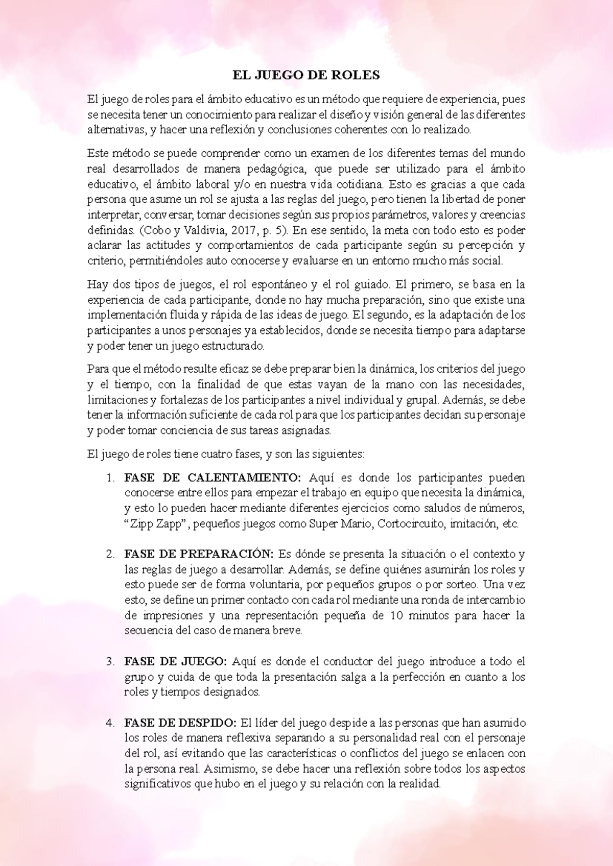 Juego DE Roles - EL JUEGO DE ROLES El juego de roles para el ámbito ...