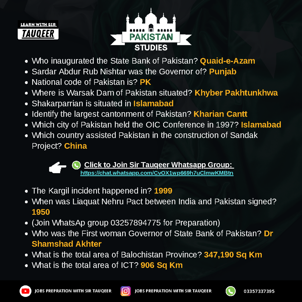 Pak studies-1 - STUDIES PAKISTAN Who inaugurated the State Bank of ...