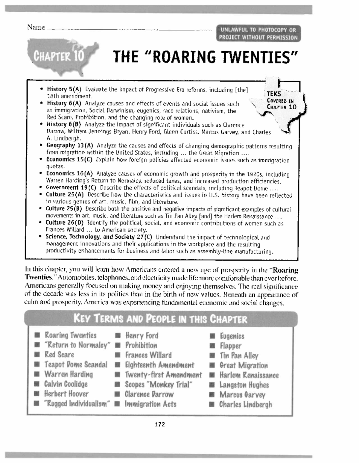 Mt T Ch 10 Roaring Twenties Social and political studies - HI339 - Studocu