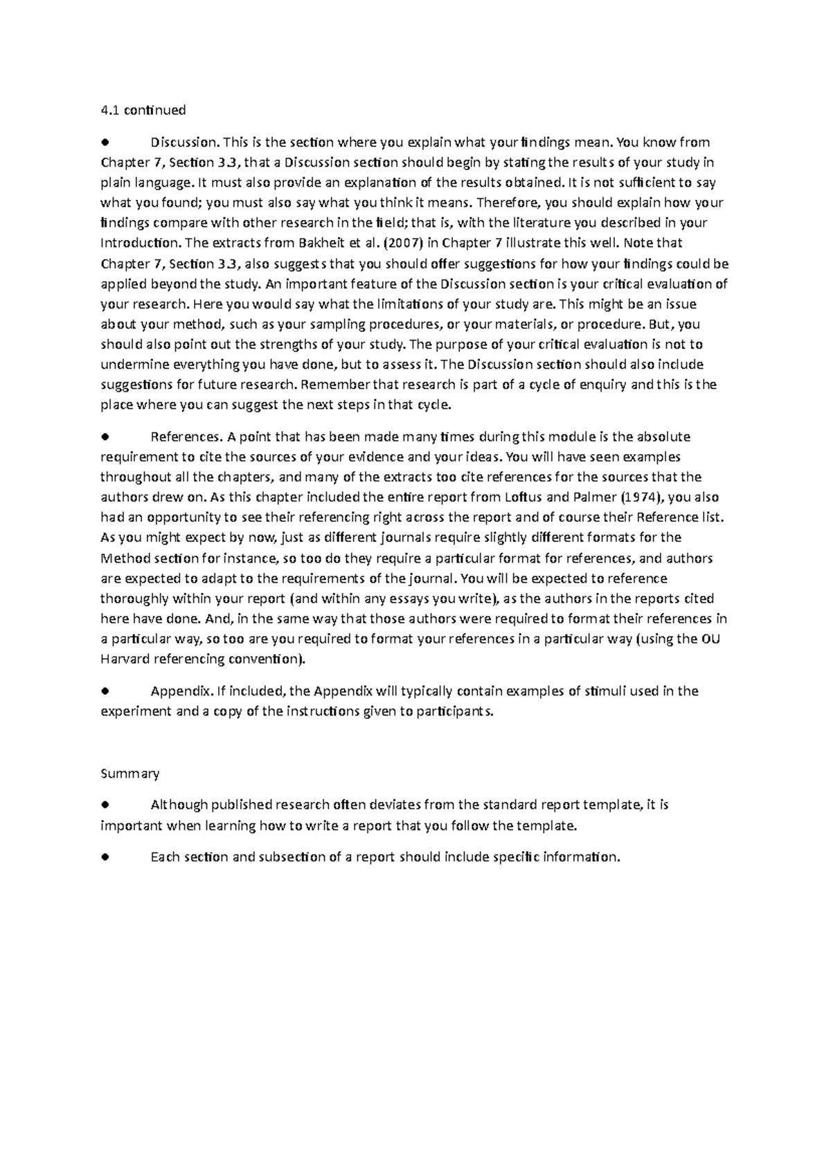 Chapter 9 - 4.1 continued - 4 continued Discussion. This is the section ...